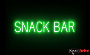 Red LED SNACK BAR Sign, Neon Sign Look with LED Lights