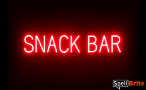 Red LED SNACK BAR Sign, Neon Sign Look with LED Lights