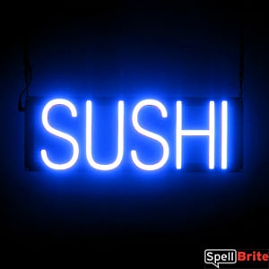 SUSHI LED Sign in Blue, Neon Look