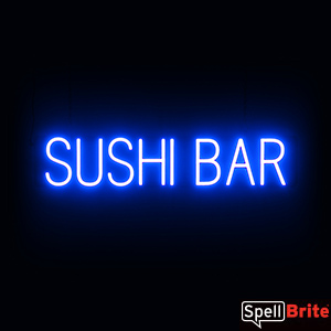 Blue LED SUSHI BAR Sign, Neon Sign Look with LED Lights