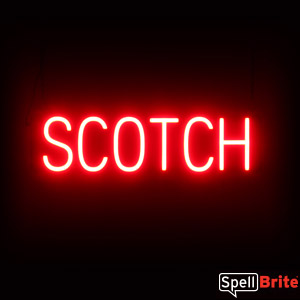 Red LED SCOTCH Sign, Neon Sign Look with LED Lights