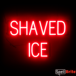 Red LED SHAVED ICE Sign, Neon Sign Look with LED Lights