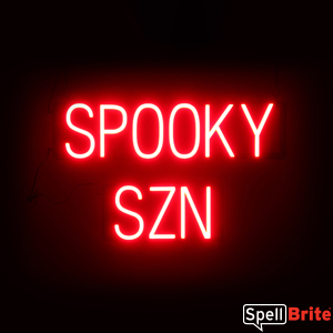 Red LED SPOOKY SZN Sign, Neon Sign Look with LED Lights