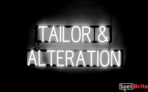 TAILOR & ALTERATION LED Sign in Red, Neon Look