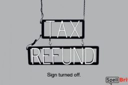 TAX REFUND LED Sign in Red, Neon Look