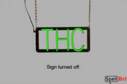 Green LED THC Sign, Neon Sign Appearance with LED Lights