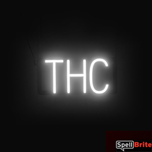 White LED THC Sign, Neon Sign Appearance with LED Lights