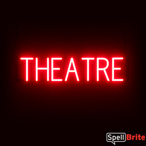 Red LED THEATRE Sign, Neon Sign Look with LED Lights