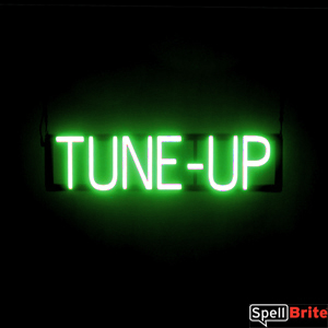 TUNE-UP LED Sign in Green, Neon Look