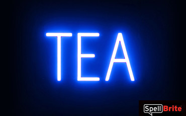 LED TEA Sign in Red, Neon Sign Appearance with LED Lights