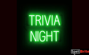 Red LED TRIVIA NIGHT Sign, Neon Sign Look with LED Lights