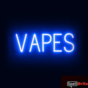 Blue LED VAPES Sign, Neon Sign Appearance with LED Lights