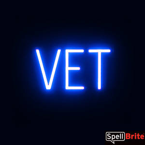 Blue LED VET Sign, Neon Sign Appearance with LED Lights