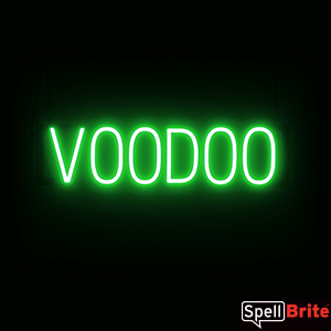 Green LED VOODOO Sign, Neon Sign Look with LED Lights