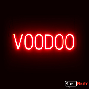 Red LED VOODOO Sign, Neon Sign Look with LED Lights