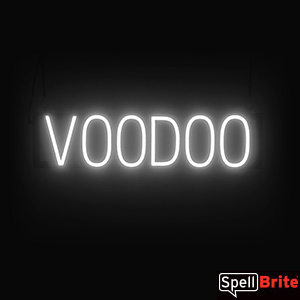 White LED VOODOO Sign, Neon Sign Look with LED Lights