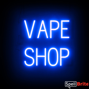 Blue LED VAPE SHOP Sign, Neon Sign Look with LED Lights