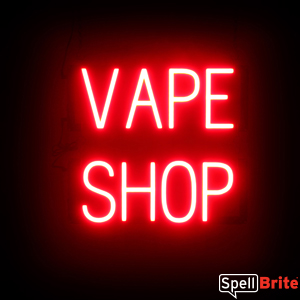 Red LED VAPE SHOP Sign, Neon Sign Look with LED Lights