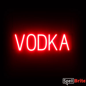 Red LED VODKA Sign, Neon Sign Look with LED Lights