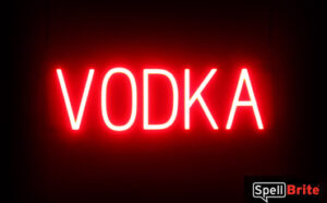Red LED VODKA Sign, Neon Sign Look with LED Lights