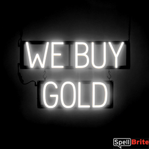 WE BUY GOLD LED Sign in White, Neon Look