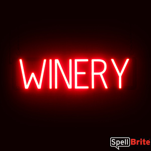 Red LED WINERY Sign, Neon Sign Look with LED Lights