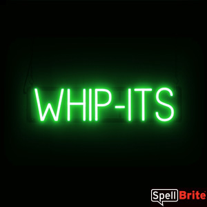 WHIP-ITS Sign in Green | Neon Sign Look, LED Light Source