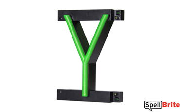 Letter Y: Green Neon-like LED Letter to Make Custom Signs