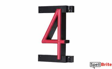 Number Four: Red Neon-like LED Number to Make Custom Signs