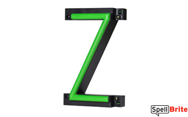 Letter Z: Green Neon-like LED Letter to Make Custom Signs