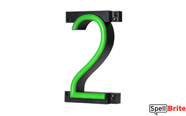 Number Two: White Neon-like LED Number to Make Custom Signs