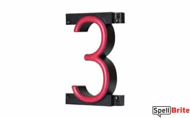 Number Three: Red Neon-like LED Number to Make Custom Signs