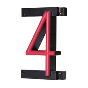 Number Four: Red Neon-like LED Number to Make Custom Signs
